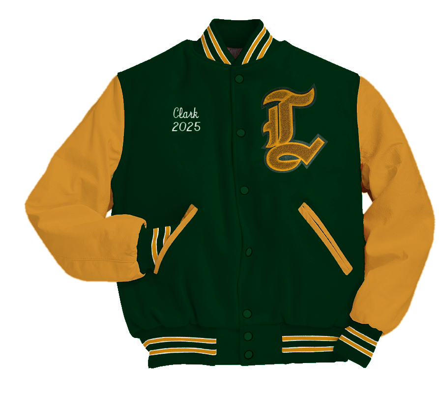 Varsity Jacket Letters Beige Contrast Sleeve Letter A Varsity Jacket